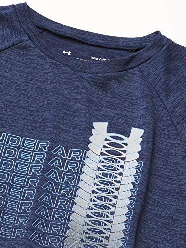 Under Armour Tech Gradient Word Mark Short Sleeve T-shirt, Academy Blue (408)/Halo Gray, Youth Small
