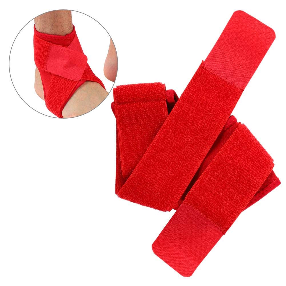 Ymiko Ankle Bandage Breathable Ankle Support Brace, Sports Ankle Joint Support Strap for Sprain Injury Recovery (Red 1 Pair) (L)