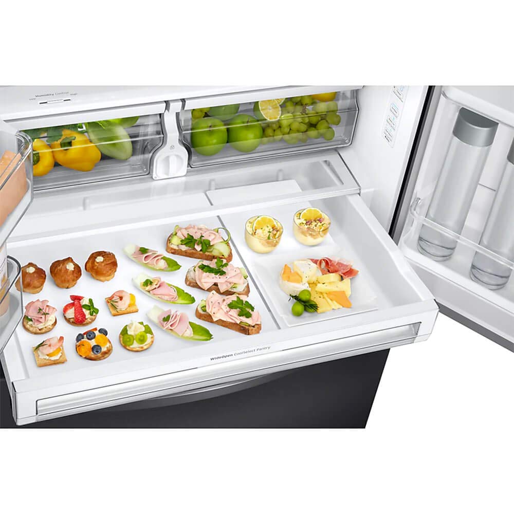 SAMSUNG RF23R6201SG 23 cu. ft. 3-Door French Door, Counter Depth Refrigerator with CoolSelect Pantry(TM) in Black Stainless Steel