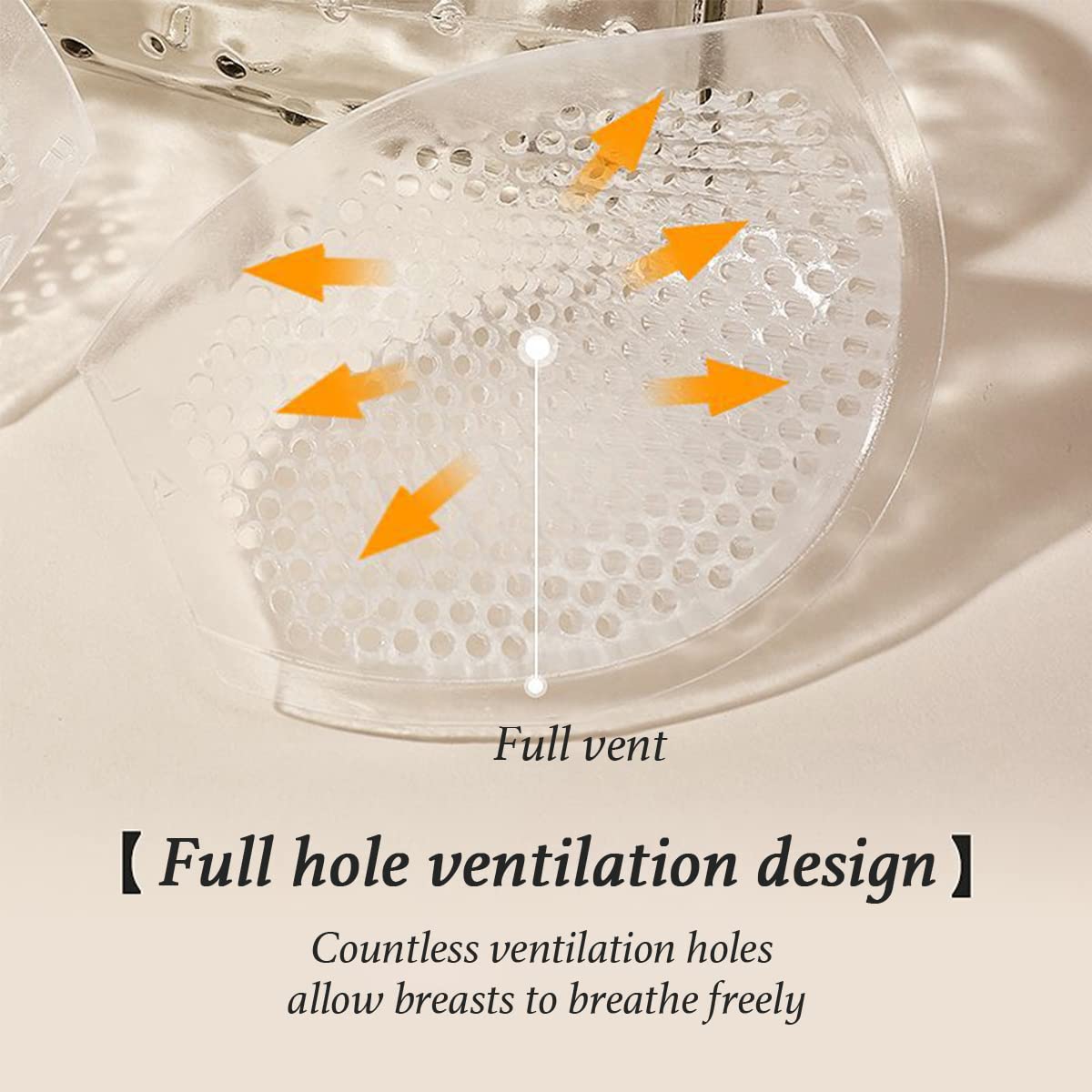 Silicone Bra Inserts, Semi-Adhesive Breast Lift Enhancers Pads Push Up Cup V-Shaped, Reusable, Breathable