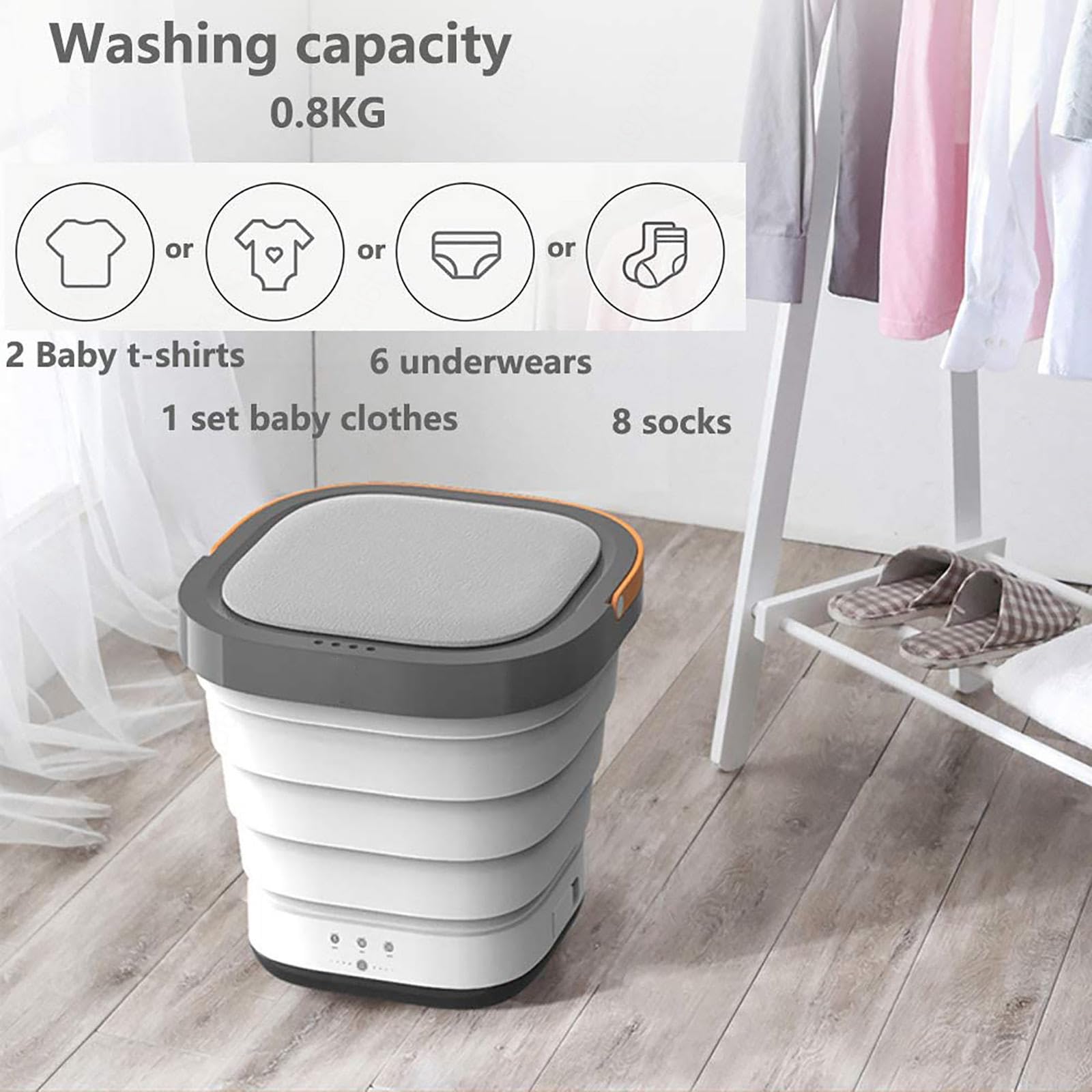 Portable Washer Machine for Apartments with 60/80℃ Drying and UV, Mini Wash Machine 4D Wave Wheel,Spin Dry for Small Rooms,Camping,RV Travel,Pink
