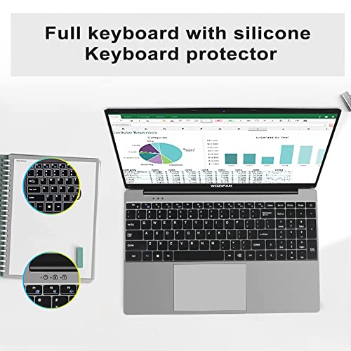 Ruzava 15.6 Inch Laptop Computer, 6GB+128GB SSD, Win 10 Laptop, Celeron J4105 1.5Ghz Processor Notebook, 1920x1080 IPS Display, 2.4G+5G WiFi, BT4.2, Numpad, Fast Charge,WOZIFAN Gray