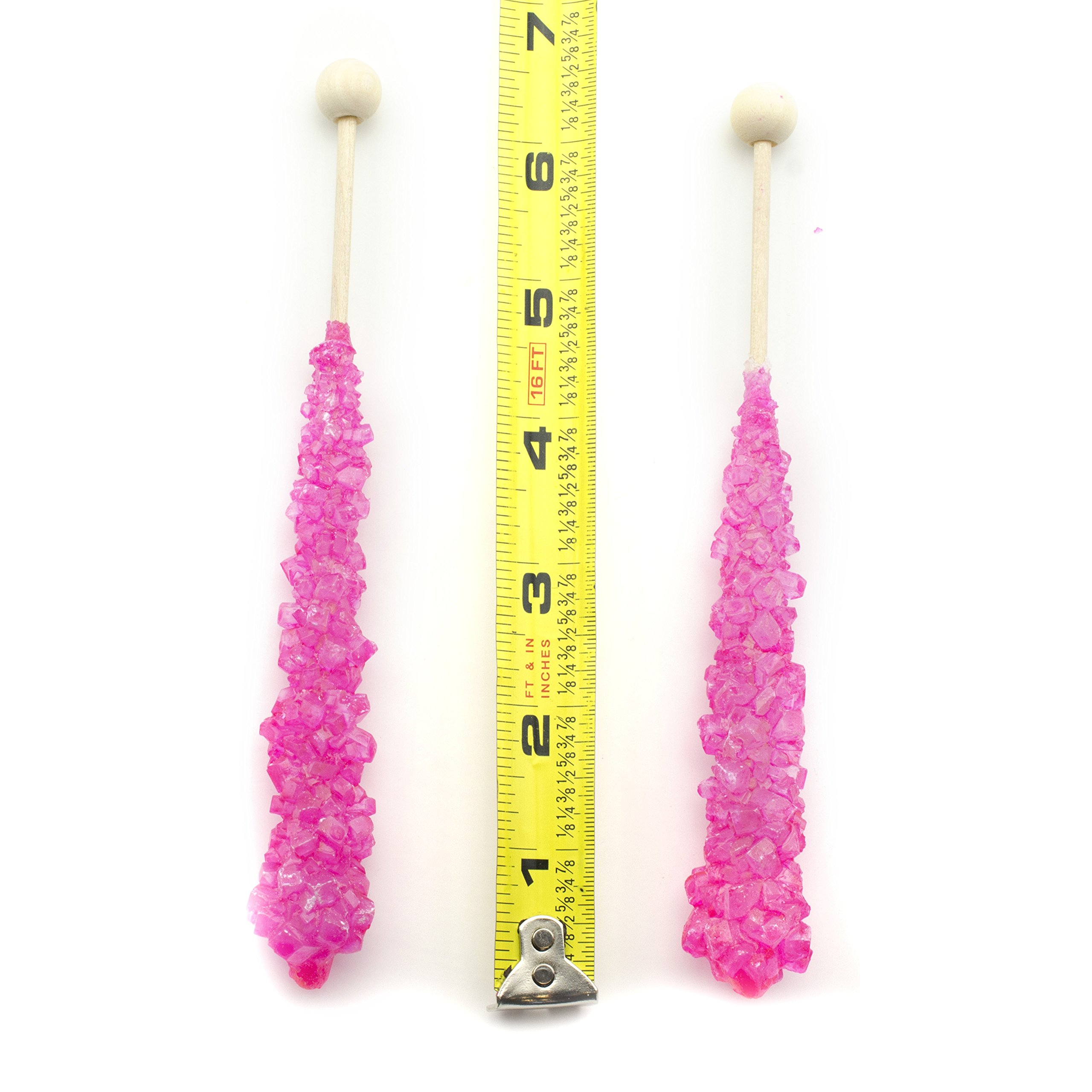 Rock Crystal Candy Sticks - Pink Cotton Candy (Cotton Candy, 12 Count)