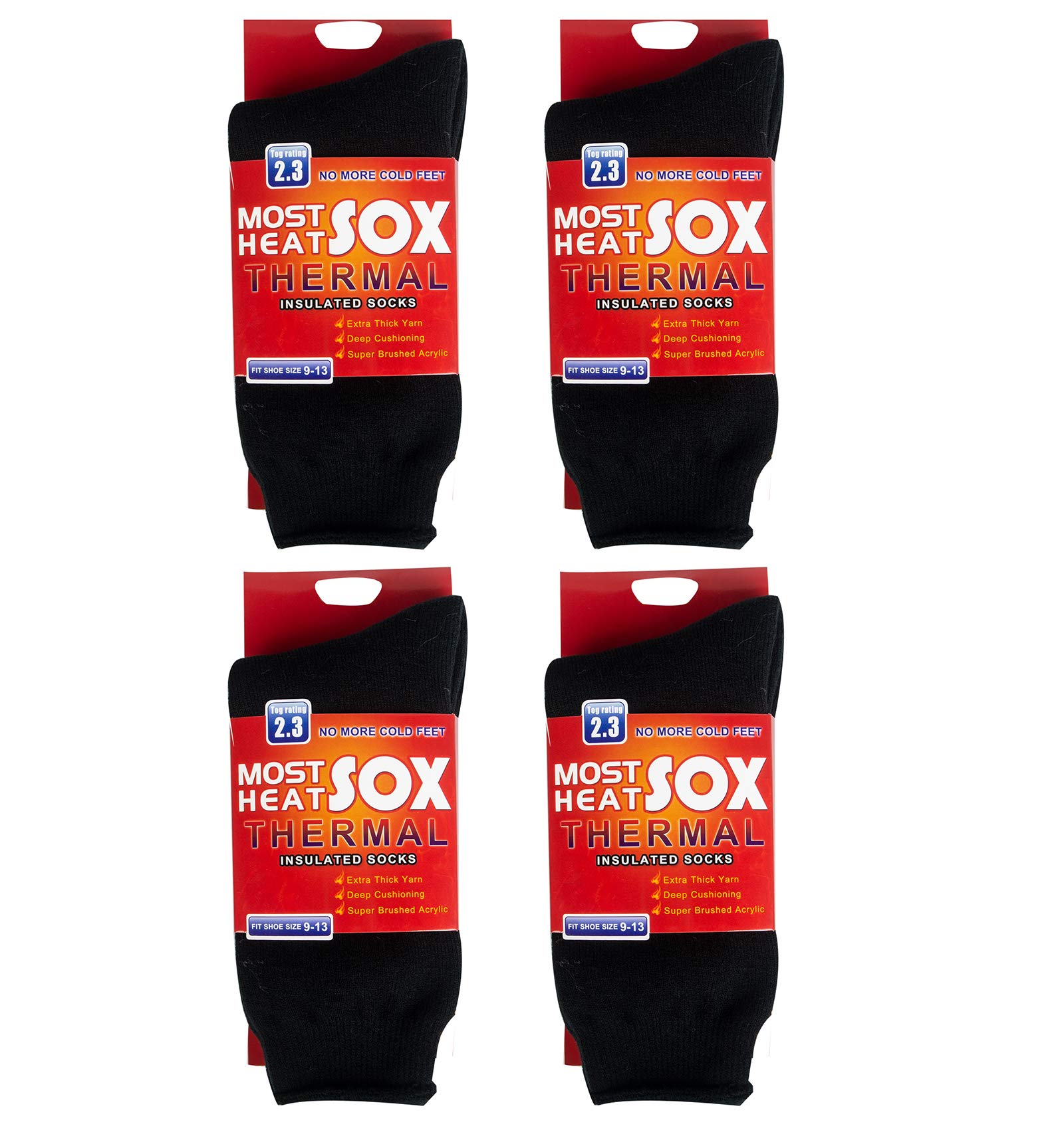 Thermal Socks for Men Thick Insulated Heated Socks Winter Warm Socks for Cold Weather(Dark Black) 4 pack