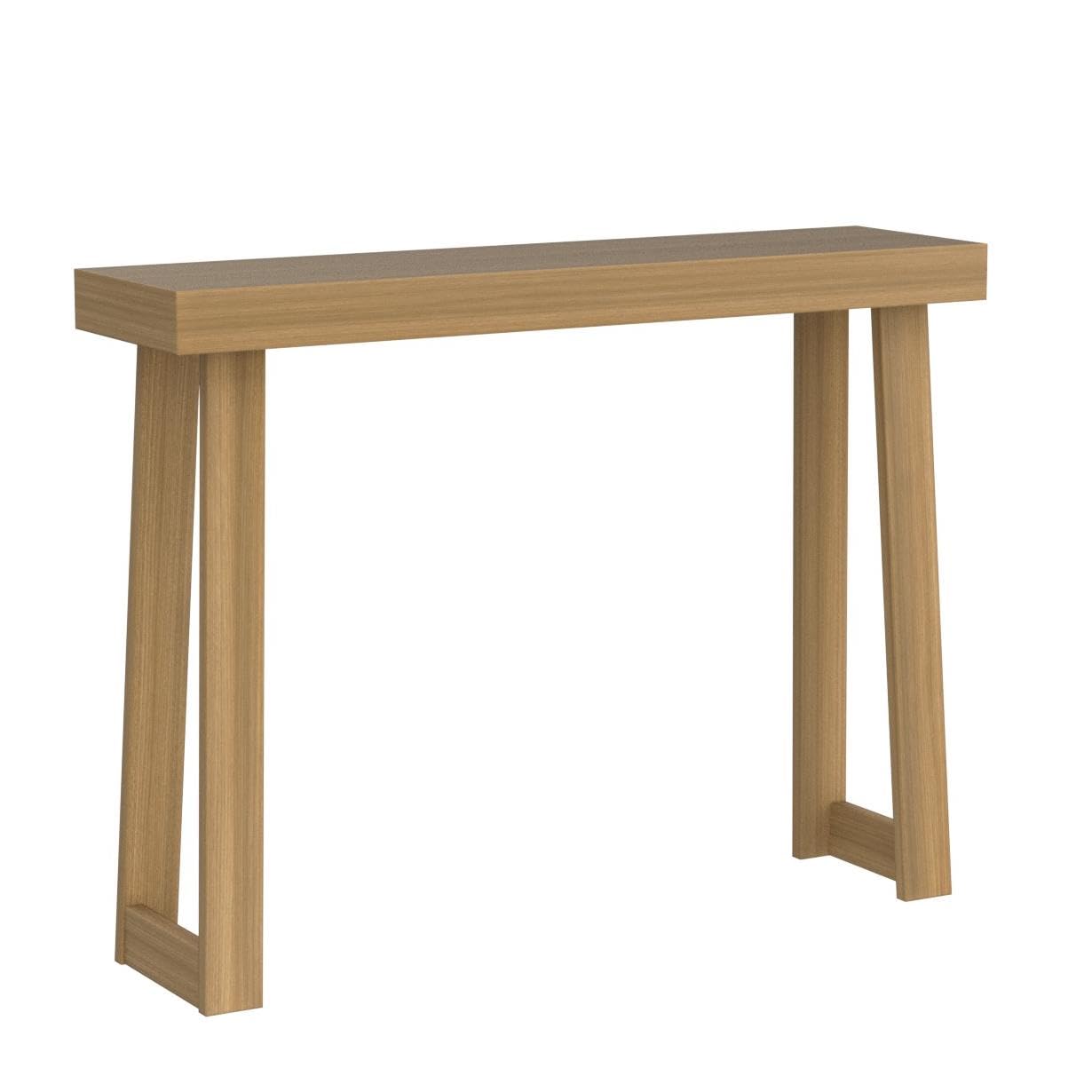 Plank+Beam Solid Wood Console Table, 46.25 Inch, Sofa Table, Narrow Entryway Table for Hallway, Behind The Couch, Living Room, Foyer, Easy Assembly, Pecan