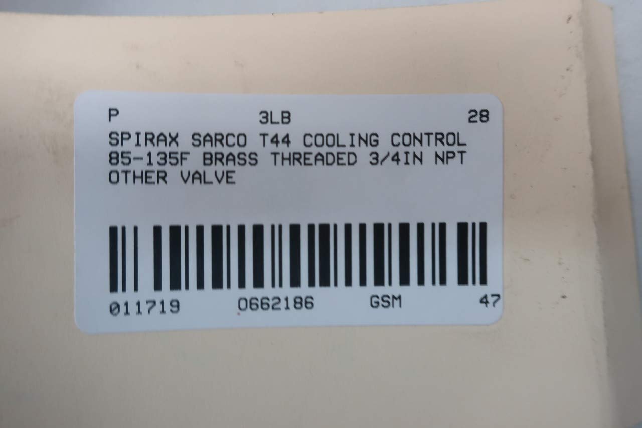 SPIRAX SARCO T44 Cooling Control Valve 85-135F Brass D662186