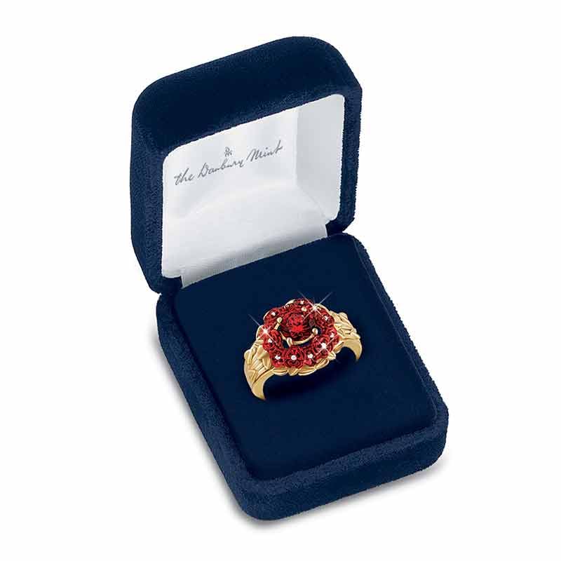 The Danbury Mint A Dozen Roses Diamond Ring - Genuine Diamonds - Simulated Ruby - Red Roses - Perfect Romantic Gift (7) #1457-0014