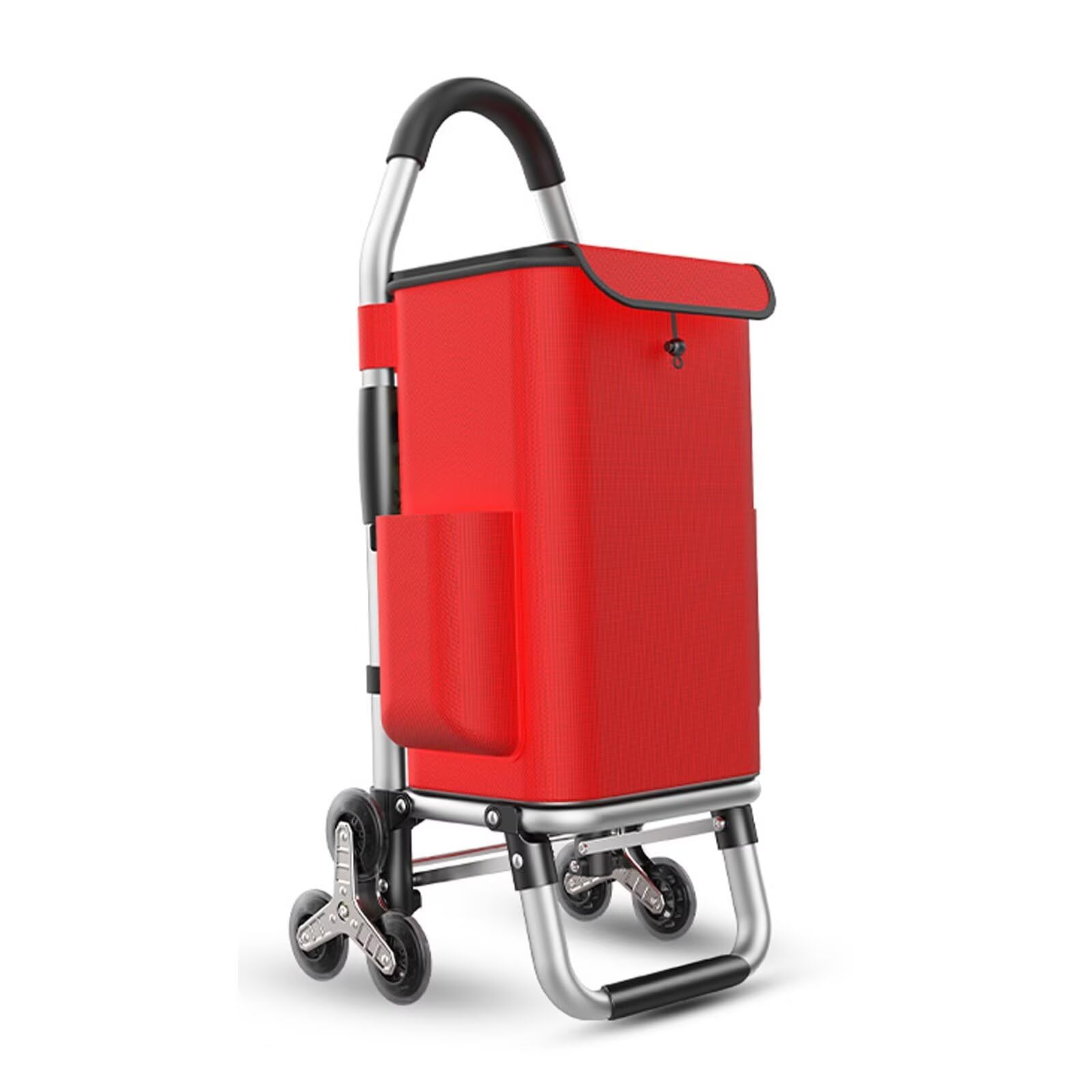Shopping Cart for Groceries,Jumbo Upgraded Grocery Cart with Waterproof Liner,Heavy Duty Folding Shopping Cart for Shopping Laundry-Hold Up to 110 Pounds,Crystal 3 Wheel,Red