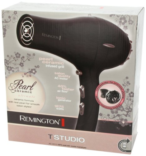 Remington AC2015 Pro Hair Dryer with Pearl Ceramic Technology, Black/Pink