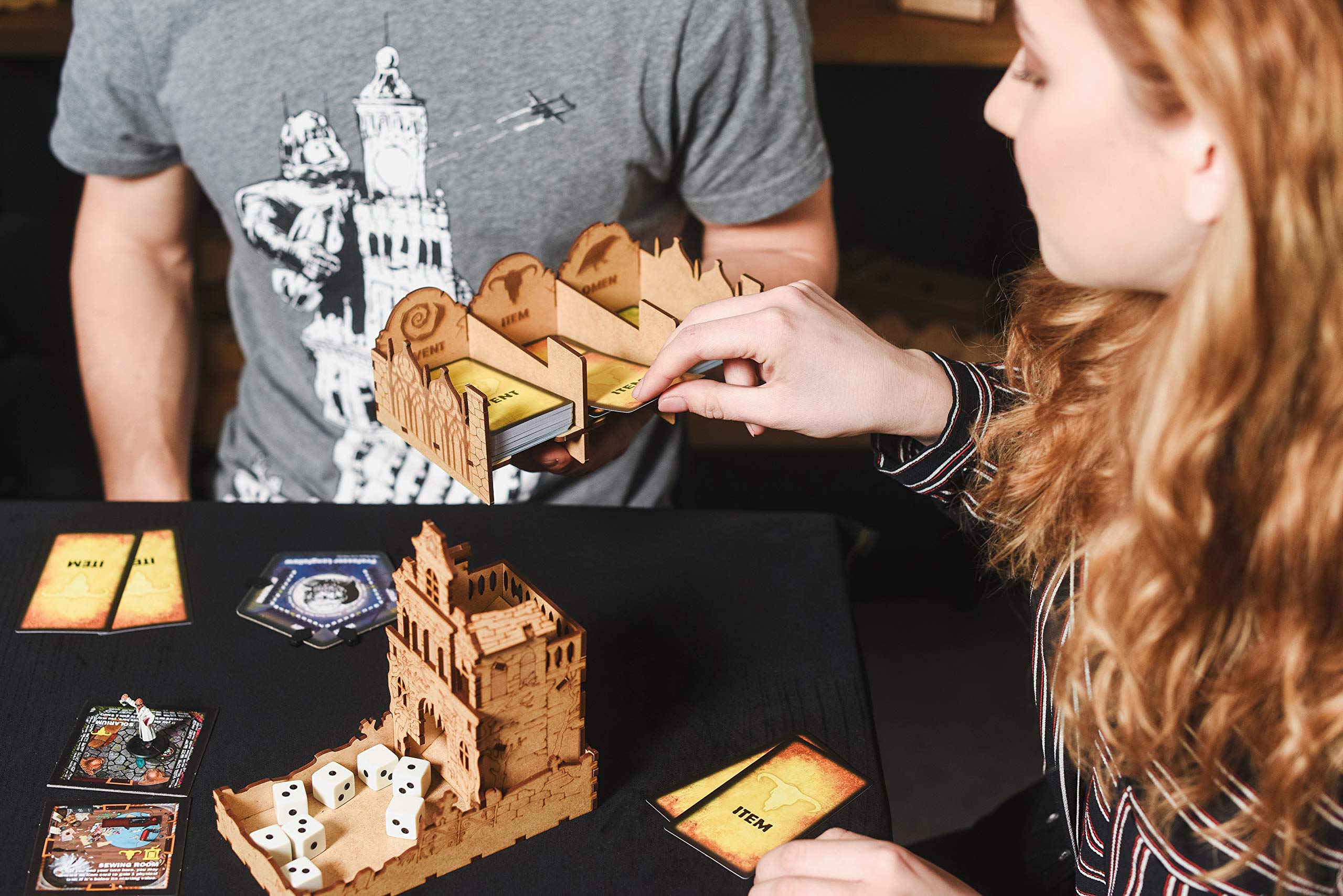 TowerRex Board Game Organizer for Betrayal at House on The Hill Board Game, Widow's Walk Expansion, Betrayal at The House on The Hill 2nd Ed boardgame Components, Tokens, Cards