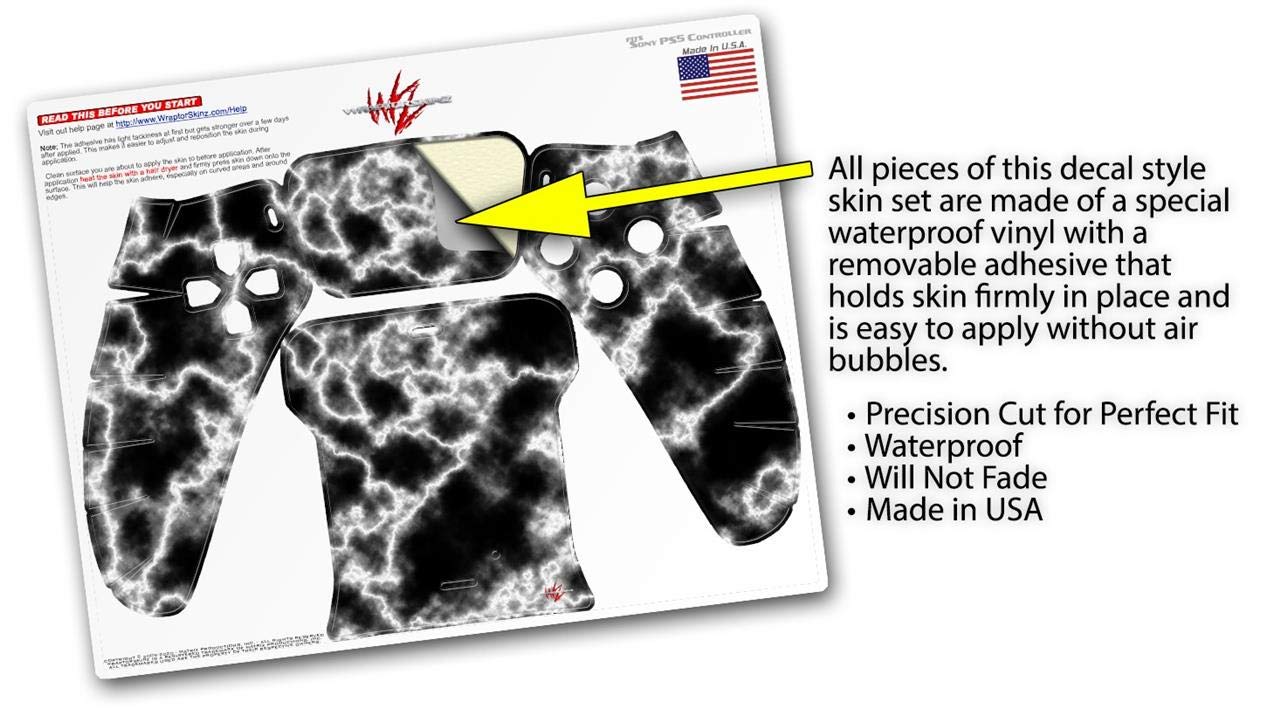 WraptorSkinz Skin Wrap compatible with Sony PS5 DualSense Controller Electrify White (CONTROLLER NOT INCLUDED)