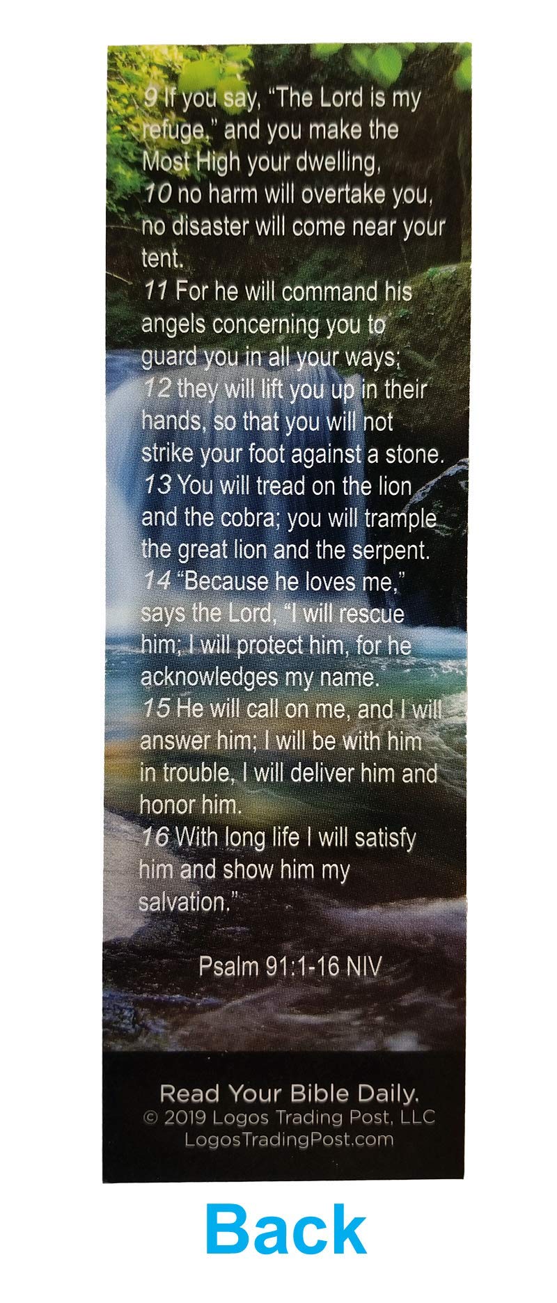 Psalm 91 - The Lord is My Refuge | Pack of 50 | Bookmarks about protection for first responders, policemen, firefighters, EMS paramedics, military, national guard