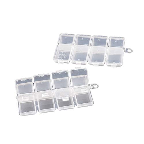 Yeuipea Fishing Tackle Storage Box, 8 Compartments Fly Lure Box Fishing Tackle Storage Box Spoon Hook Bait Tackle Case