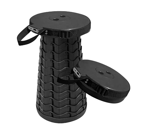 Telescopic Camping Stool Portable Retractable Foldable Collapsible with Mobile Charger & Memory Foam Cushion for Indoor/Outdoor Activities Load Capacity Reaching 400 lbs (Blue) YUETNT WOD.