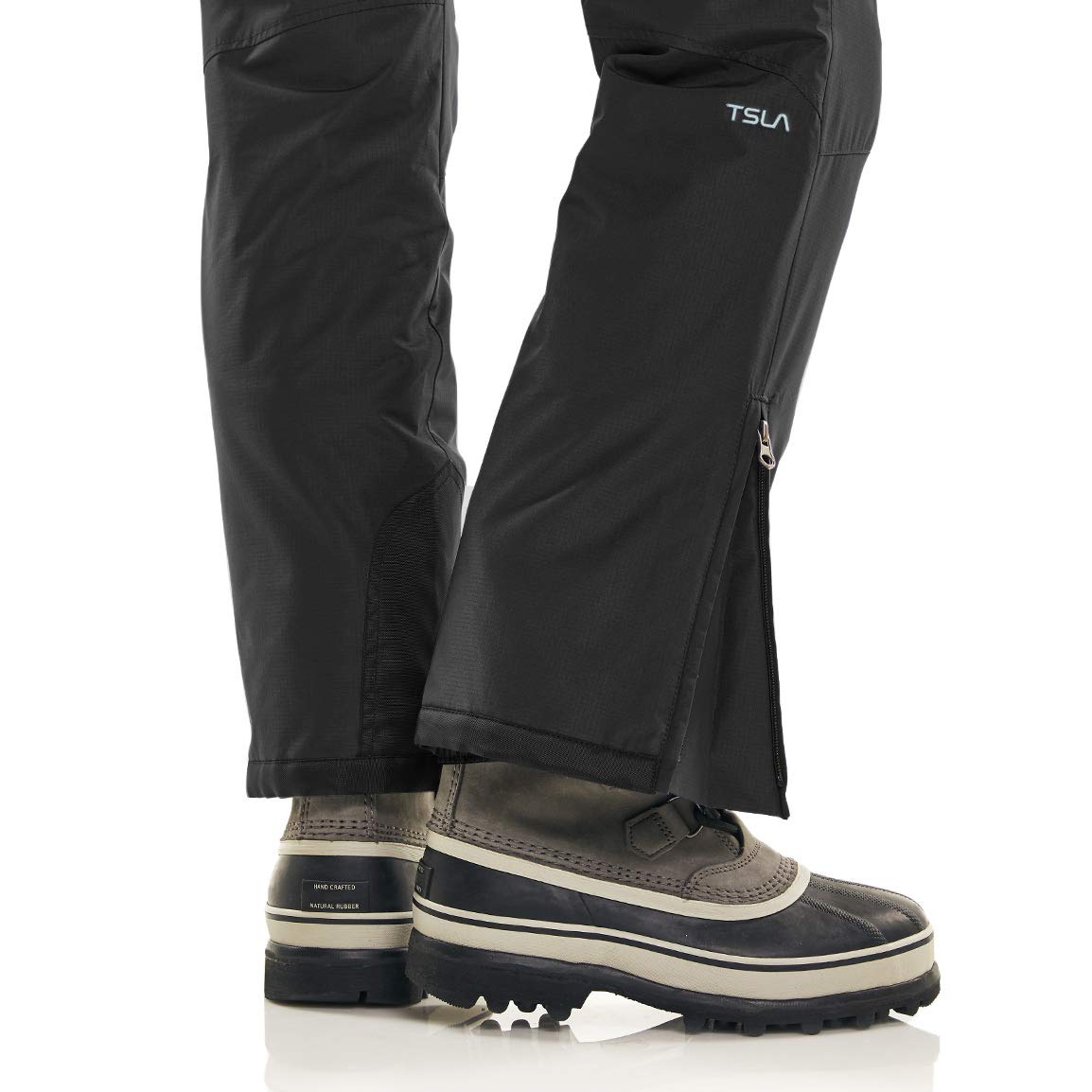TSLA Women's Winter Snow Bibs, Waterproof Insulated Snowboard Overalls, Ripstop Ski Pants, Winter Snow Bib Black, Medium Short