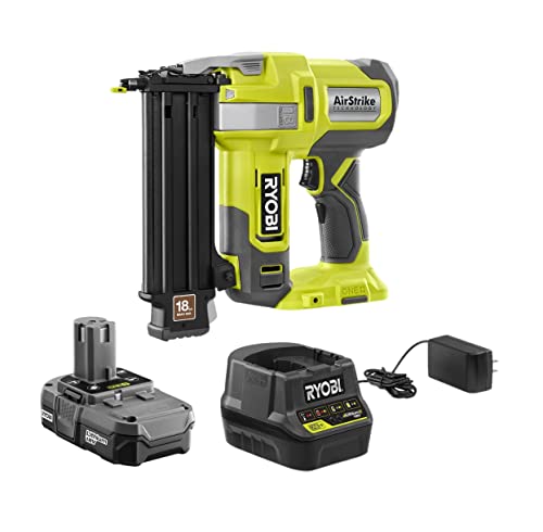 RYOBI ONE+ 18V 18-Gauge Cordless AirStrike Brad Nailer P321 with Battery and Charger (Bulk Packaged), P321Kit