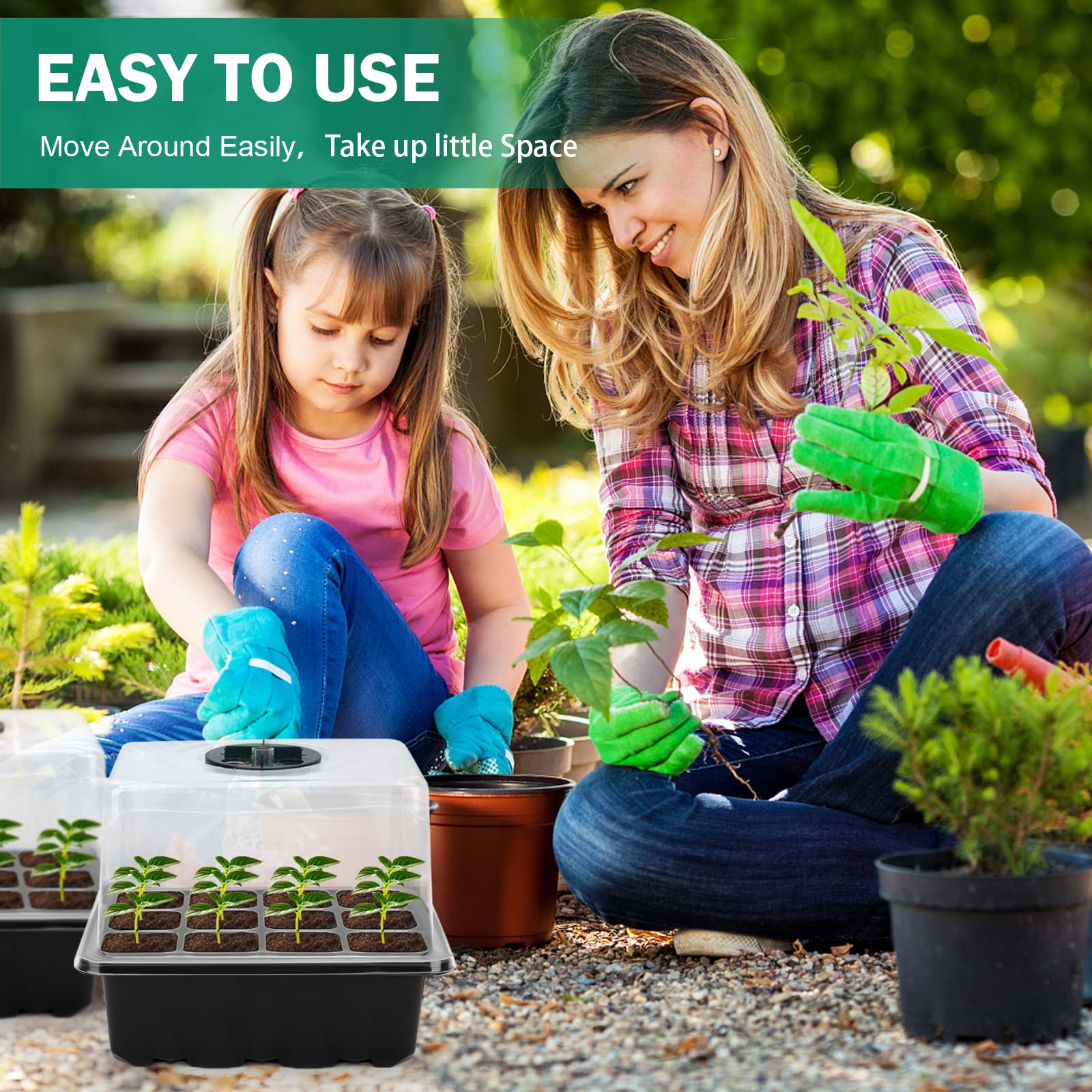 RIOGOO 6 Pack Seed Starter Tray with Grow Light, Timing Seed Starter Kit with Adjustable Brightness & Humidity,Greenhouse Germination Kit for Seed Growing Starting (12x6,72 Cells)