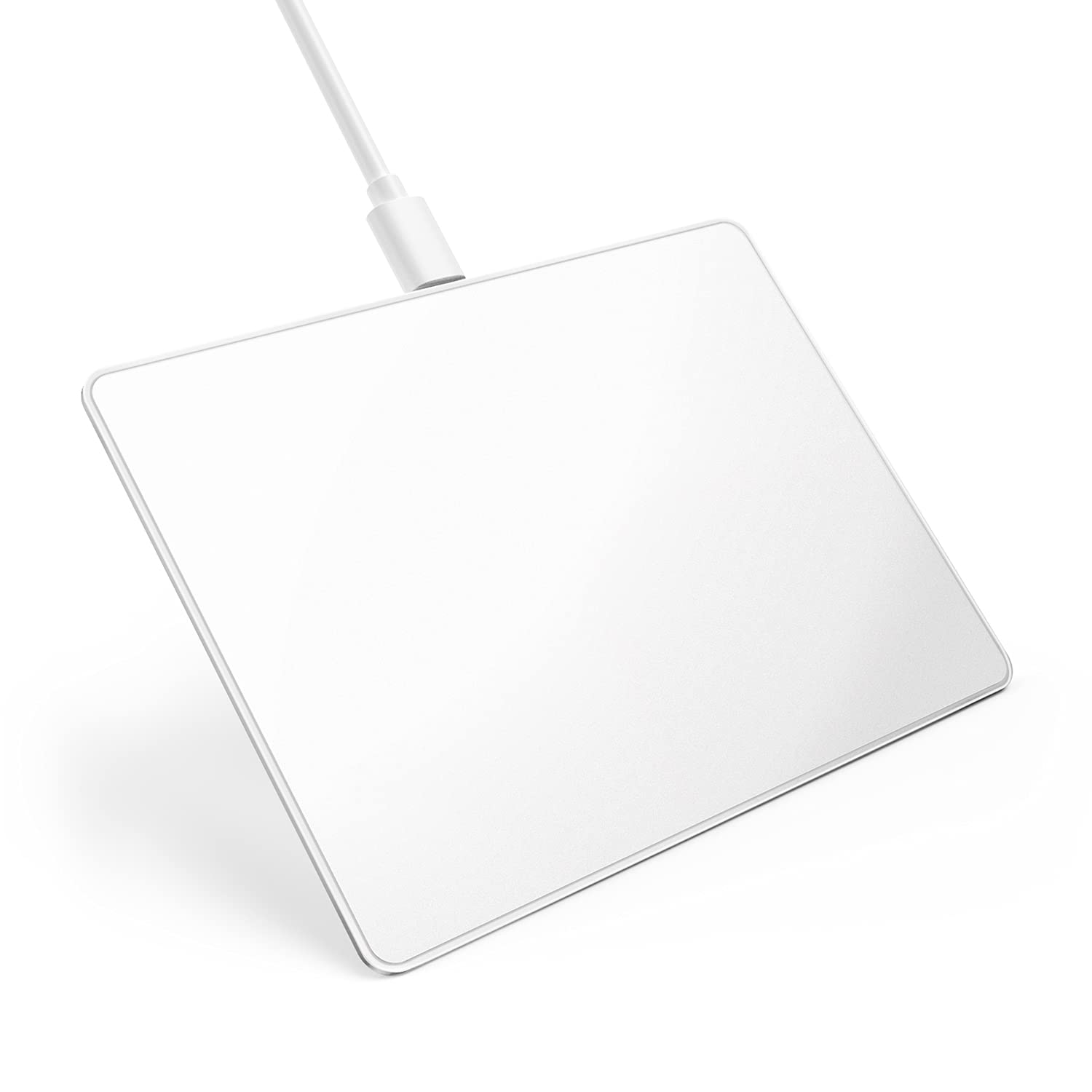 USB Trackpad Touchpad, Ultra Slim Portable Aluminum USB Wired Touchpad with Multi-Touch Navigation for Windows 7/10 PC Laptop Notebook Desktop-T055 (Silver)