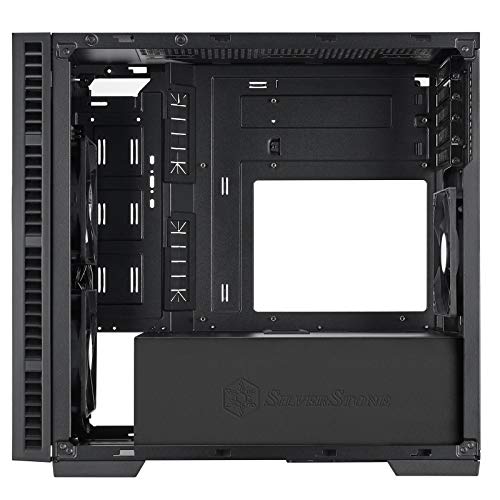 SilverStone Technology RL08BR-RGB Black and Red Micro-ATX Case with Tempered Glass Side Panel and 2 x120mm RGB Fans