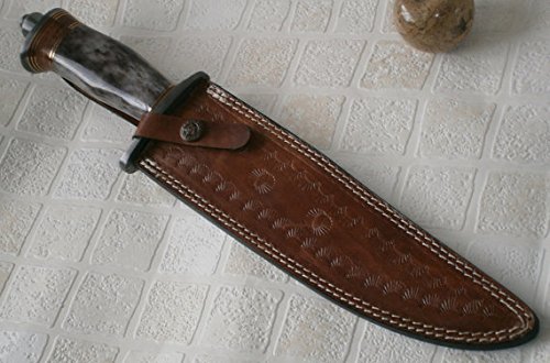 REG-599, Handmade Damascus Steel 15 Inches Bowie Knife - Bone Handle