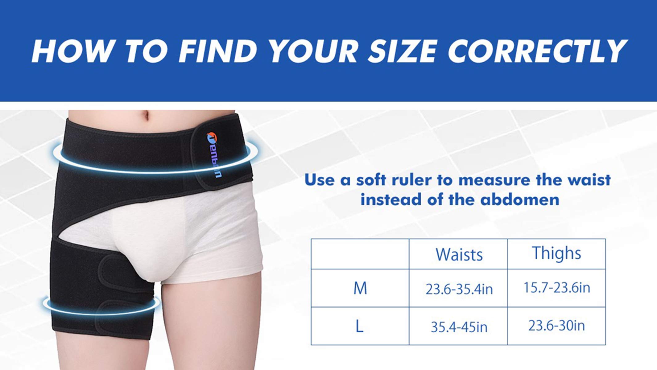 Tenbon Hip Brace Sciatica Nerve Pain Relief Groin Support Thigh Back Brace Suitable for Both Men and Women