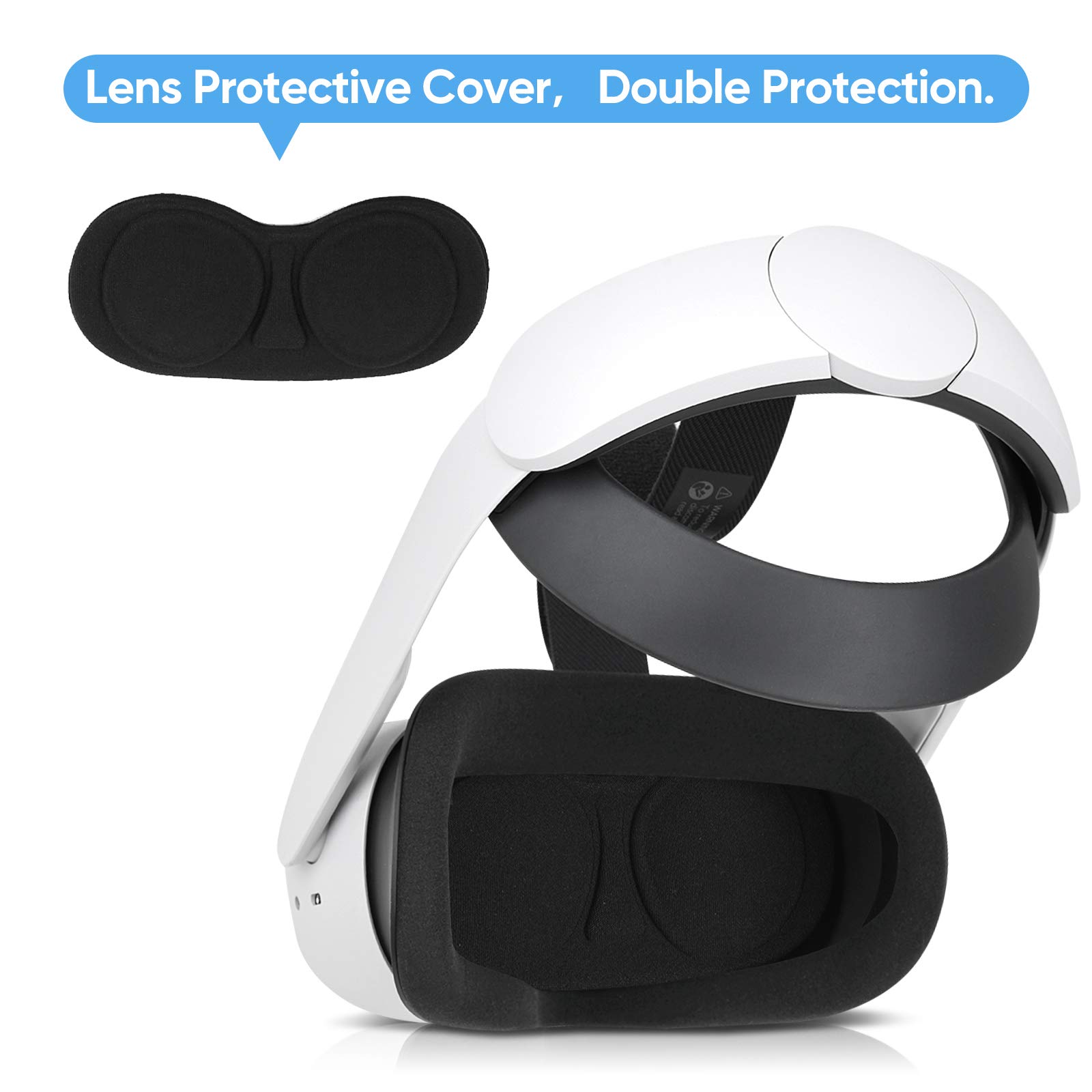 VR Silicone Face Cover, Face Mask for Oculus Quest 2 Headset Accessories, Keep Original Stock Facial Interface Clean, Dry, Soft & Lightproof, Bundled with Lens Protection Cover