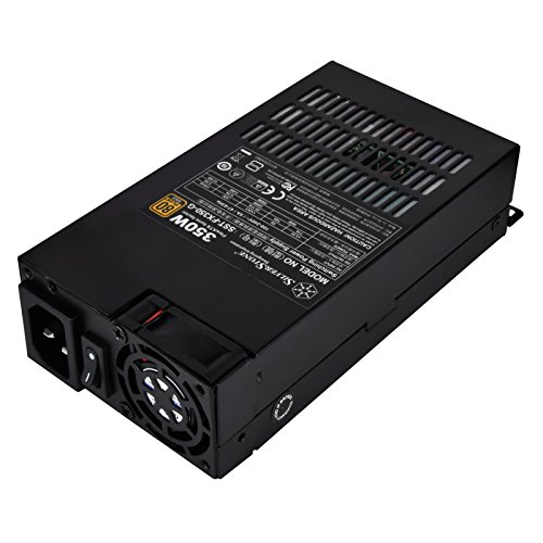 SilverStone Technology 350 Watt Flex ATX Power Supply with Fixed Cables and 80 Plus Gold with 6Pin PCIe Connector SST-FX350-G-USA, Black(Lead-Free Paint)