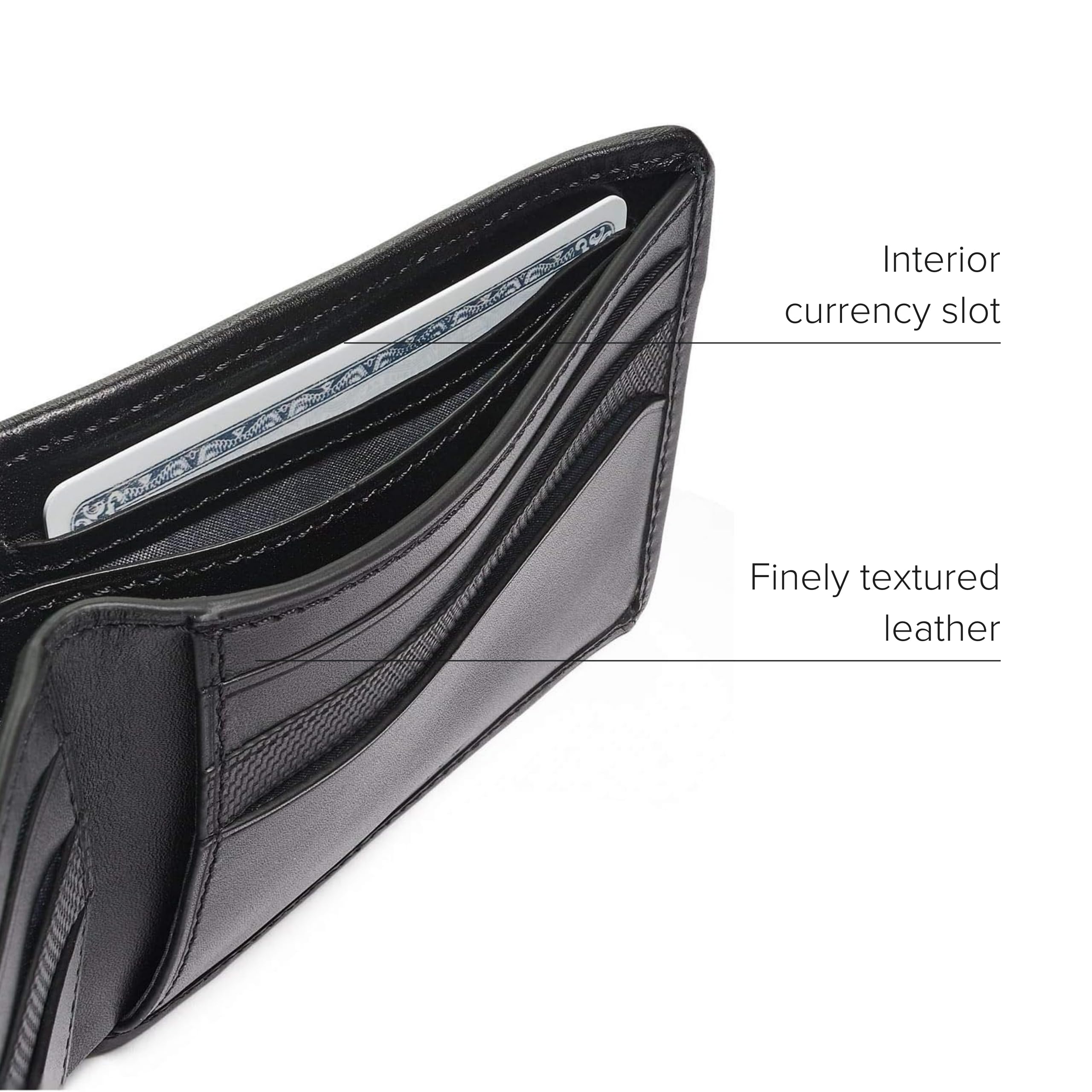 TUMI - Alpha Double Billfold - Ballistic Nylon Wallet - Secure, Durable Wallet - Hidden Card Pocket - 3.4" X 4.4" X 0.6" - Anthracite/Brown