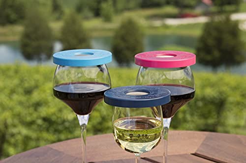 Wine Tapa Drinking Glass Covers- Keep Bugs Away from Wine Glasses Outdoors - Use as Cover for Coffee Mugs, Soda Cans, and Drinking Glasses, Set of 4 No Spill Drink Covers (Kissable)