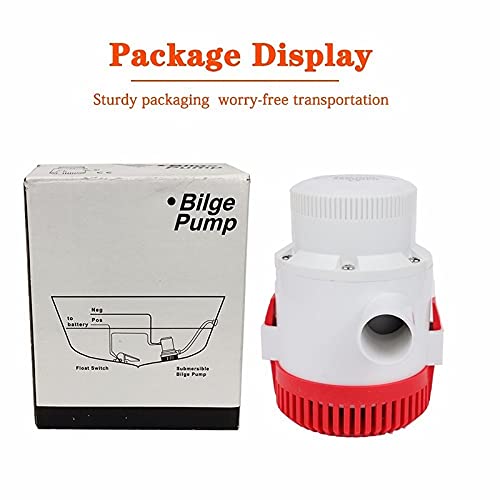 XuuSHA Hand Bilge Pump 3000GPH Large Flow Dc 12v 24v Bilge Pump, with Bilge Float Switch Electric Water Pump Bilge Pump Automatic (Voltage : 12v)