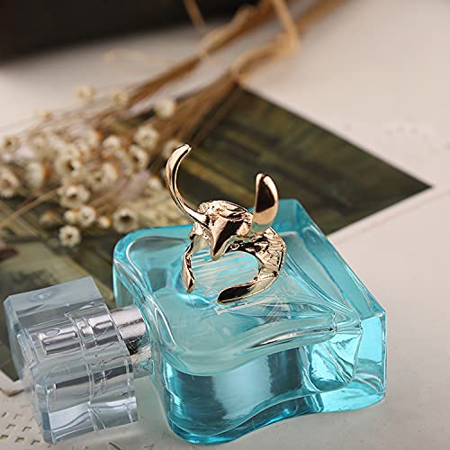 Yissw 2 Pcs Loki Film Helmet Ring Gold Silver Animal Horn Jewelry for Women Men
