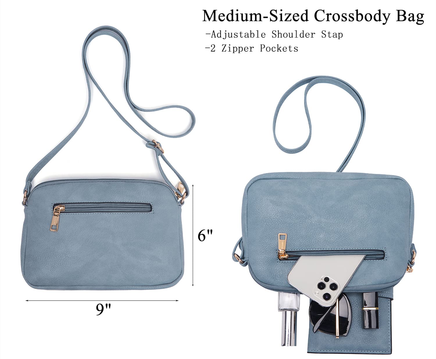 Tote Handbags for Women Purse and Wallet Set Large Shoulder Bags Crossbody Purses Satchel Light Blue