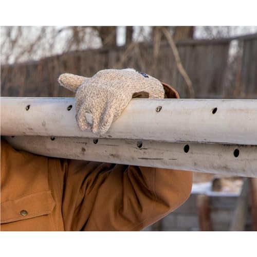 RefrigiWear Thinsulate Insulated Ragg Wool Convertible Mitten Fingerless Gloves with Suede Palm (Brown, X-Large)