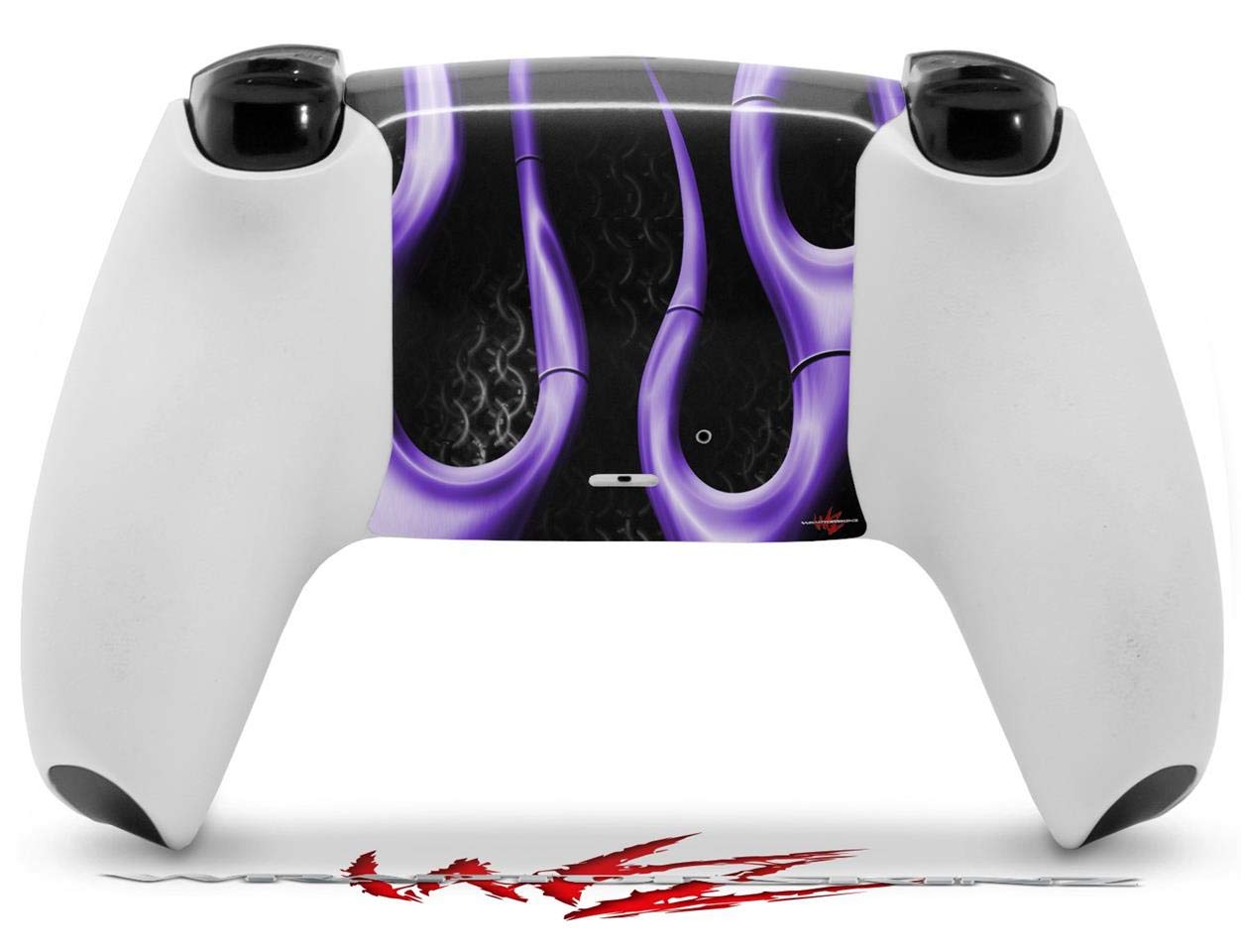 WraptorSkinz Skin Wrap compatible with Sony PS5 DualSense Controller Metal Flames Purple (CONTROLLER NOT INCLUDED)