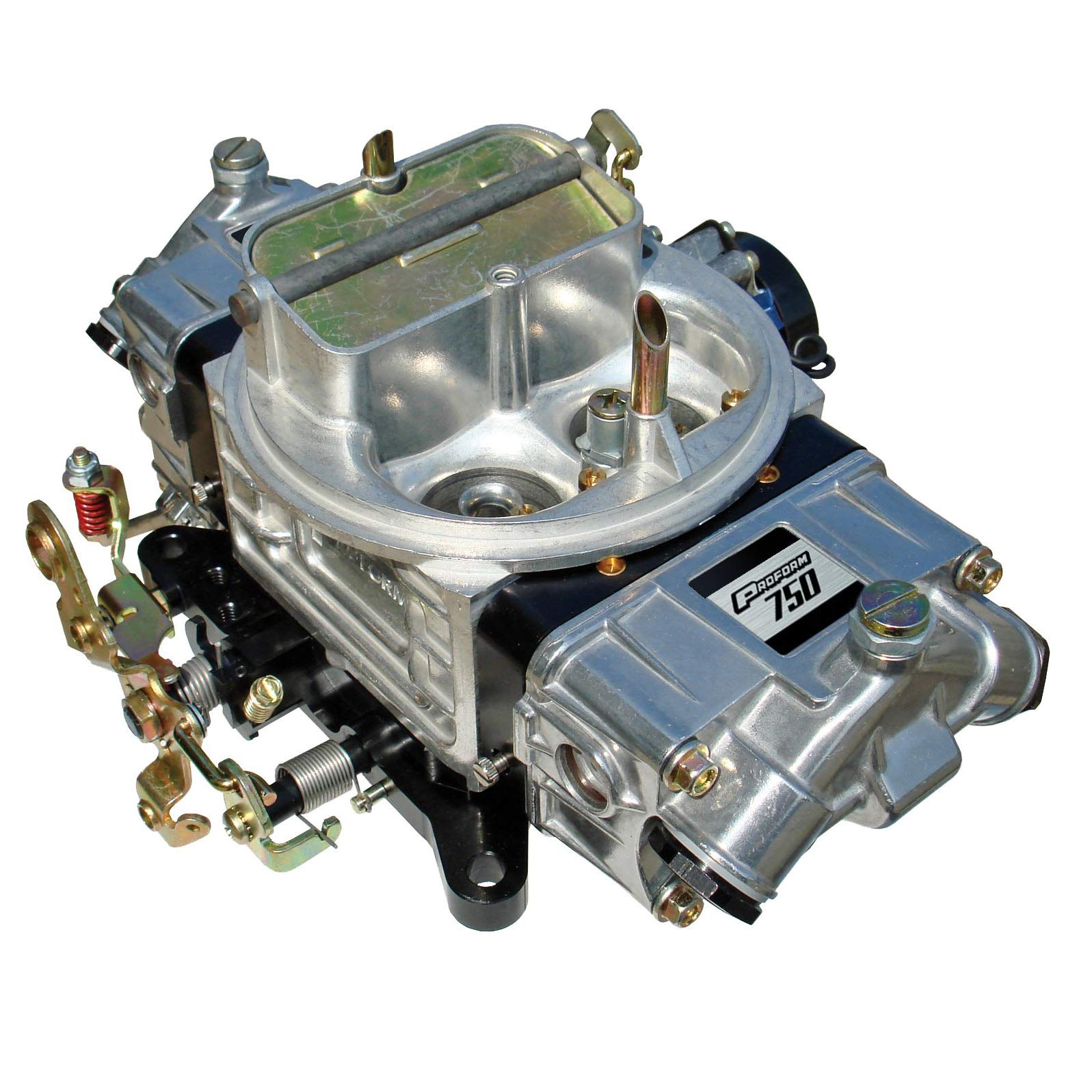 Proform 67212 Street Series 650 CFM Polished Aluminum Dual Inlet 4-Barrel Square Bore Mechanical Secondary Carburetor with Electric Choke