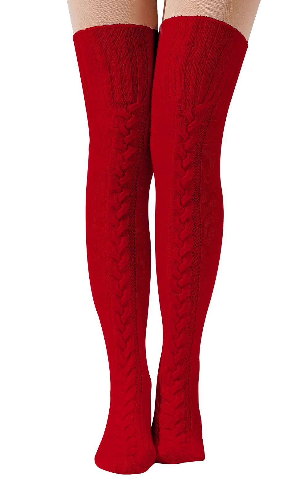 Wool Thigh High Socks Over the Knee Socks Thigh High Stockings Extra Long Boot Thick Socks Leg Warmers for Women