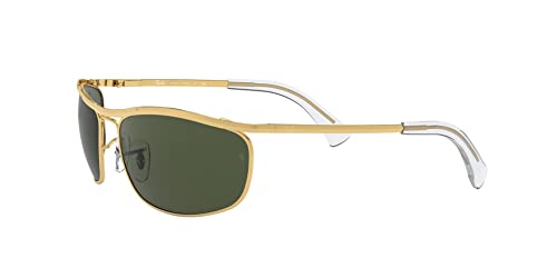 Ray-Ban RB3119 Olympian Rectangular Sunglasses, Gold/G-15 Green, 62 mm