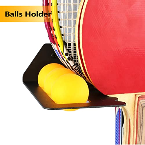 Topsair Ping Pong Paddle Holder Ping Pong Rack Ball holder Table Tennis Storage Rack Heavy-Duty Wall Mounted Badminton Rackets Holder