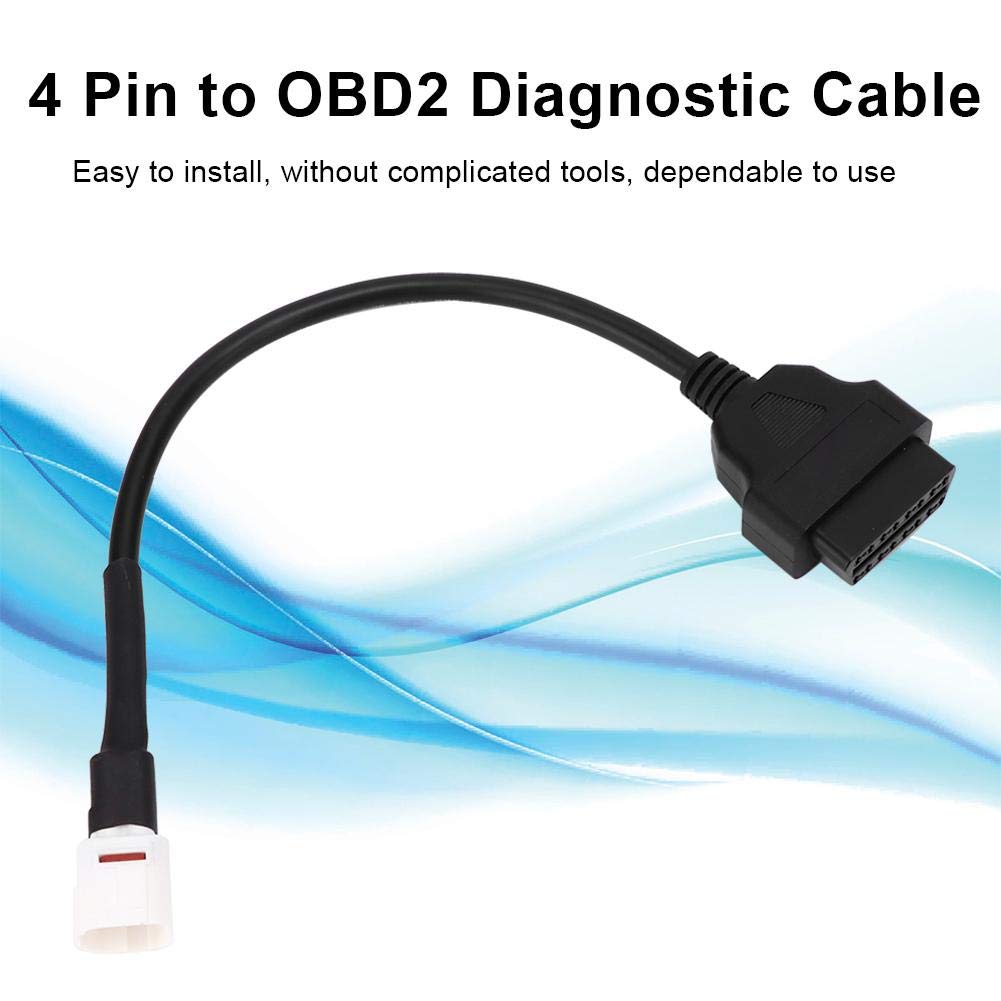 Tracer 900 Levers,Motorcycle Diagnostic Cable,4 Pin to OBD2 Fault Code Reader Motorcycle Scanner Diagnostic Cable OBD2 Scanner Cable Fit for 4 Pin Adapter Obd2 4 pin to obd2