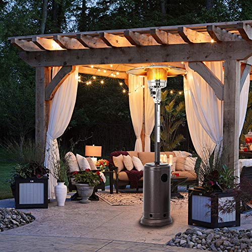 ZIOTHUM 48000 Btu Outdoor Heaters for Patio Propane, Outdoor Heaters for a 15-Foot Diameter Heat Range, Propane Heaters Outdoor with Simple Ignition System, Wheels, Party, Brown