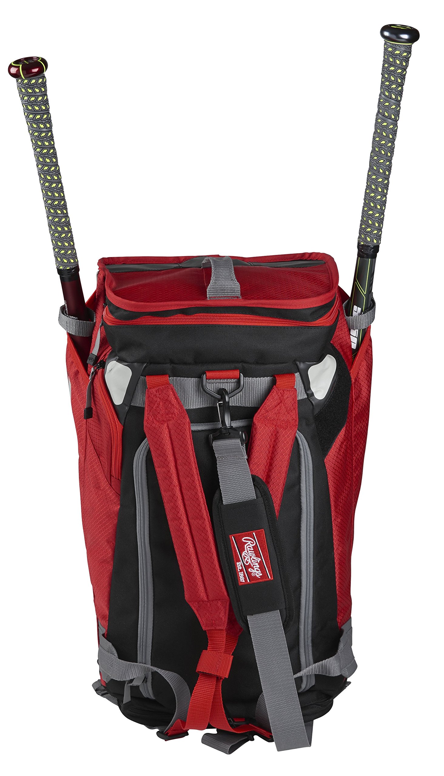 Rawlings | R601 Hybrid Backpack/Duffle Equipment Bag | Baseball/Softball | Scarlet