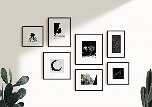 Picrit 5x7 Picture Frame Set of 4, Made of High Definition Real Glass, Display 4x6 with Mat or 5x7 Without Mat, Photo Frames for Wall Mounting or Table Top Display