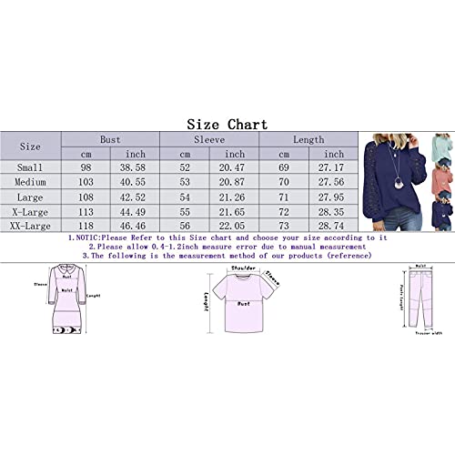 Teprec Womens Fall Long Sleeve Tops, Women's Waffle Knit Lace Shirts O Neck Lantern Sleeve Blouse Tops Comfy Shirts Green
