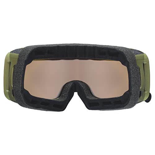 Uvex Saga TO - Ski Goggle for Men and Women - incl. Interchangeable Lenses - Optimal Frame Ventilation - Croco Matt/Gold-LGL Clear - One Size