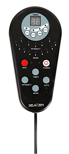 Relaxzen 60-079008 8 Motor Massage Recliner with Heat and Ottoman, Beige and Wood Base