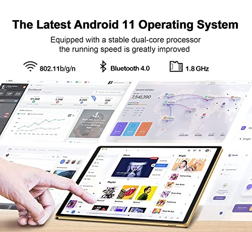 YESTEL Tablet 11 inch Android 11 Tablets - 2176x1600 2K FHD IPS丨4GB RAM 128GB ROM丨9500mAh丨8MP+13MP Dual Camera丨1.8GHz Quad-Core丨WiFi,GMS丨Protective Case (Rose Red)…