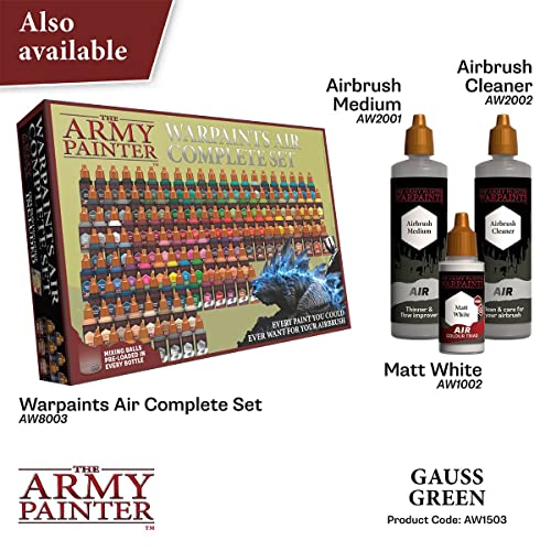 The Army Painter Warpaint Air Fluorescent Gauss Green - Acrylic Non-Toxic Heavily Pigmented Water-Based Paint for Tabletop Roleplaying, Boardgames, and Wargames Miniature Model Painting