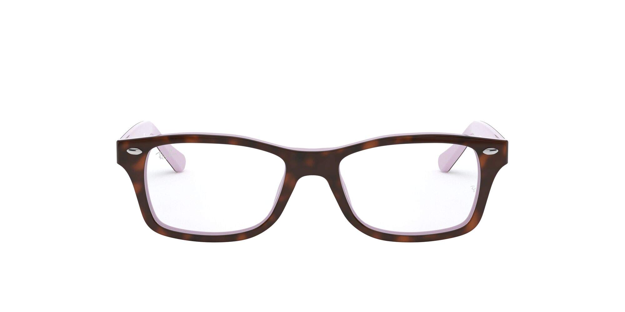 Ray-Ban Junior Kids' Ry1531 Square Prescription Eyeglass Frames, Havana on Violet/Demo Lens, 48 mm