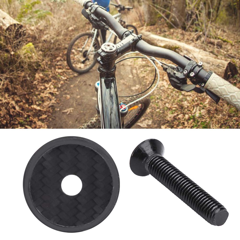 Ueohitsct Carbon Fiber Bicycle Stem Headset Top Cap with Screw for Mountain Bike