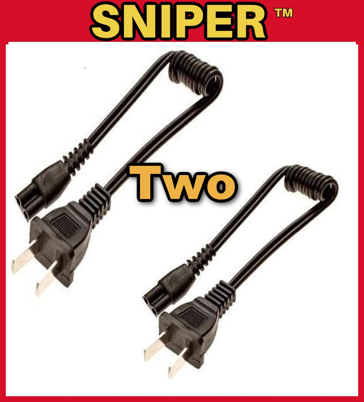 Two Stun Gun Charger Cord Cables OEM Universal for Most All Stun Guns Plus 989 979 195 1109 928 2 Pack(Expandable to 12inch)